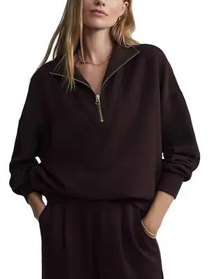 Varley Hawley Half Zip Sweatshirt - Coffee Bean