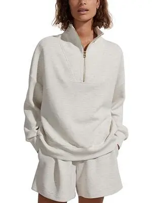 Varley Hawley Half Zip Sweatshirt Ivory Marl