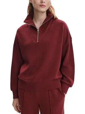 Varley Hawley Half Zip Sweatshirt New Maroon
