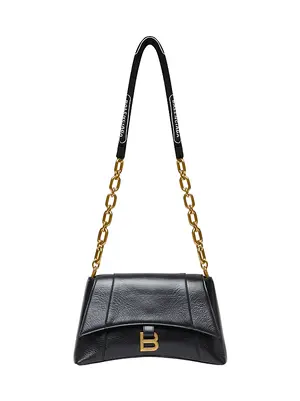 Balenciaga Downtown Small Shoulder Bag With Chain Black