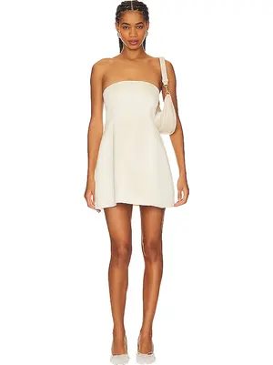 WeWoreWhat Strapless Peplum Mini Dress - Ecru