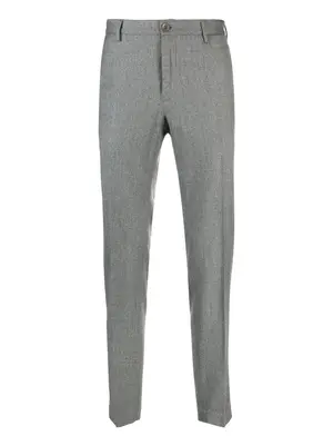 Incotex Mélange Tapered-leg Trousers - Grey