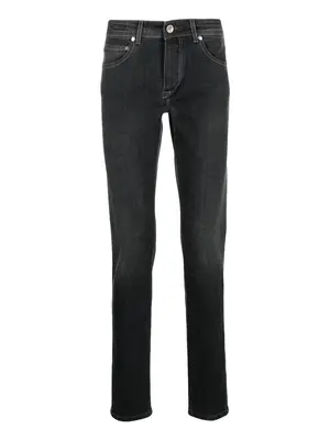 BARBA NAPOLI Logo-patch Stretch Skinny Jeans - Black