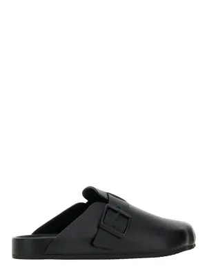 Balenciaga Sunday Leather Slippers - Black