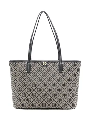 Tory Burch Monogram Zip Tote - Neutrals