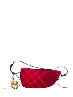 Burberry Check-pattern Mini Shield Shoulder Bag - Red