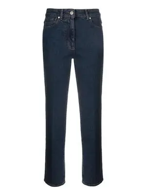 Peserico Logo Appliqué Straight-cut Jeans - Blue