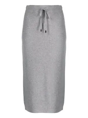 Peserico Bead-embellished Midi Skirt - Grey