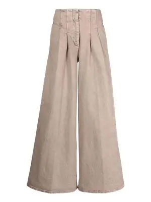 Peserico Wide-leg Pleated Jeans - Neutrals