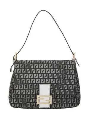 Fendi Fendi Zucchino Canvas Shoulder Bag White