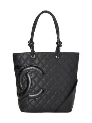 CHANEL Quilted Calfskin Cambon Tote Small