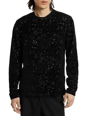 John Varvatos Saudades Regular Fit Crewneck Sweater - Black