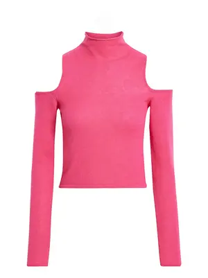 Lapointe Cold-shoulder Cashmere And Silk-blend Turtleneck Sweater - Pink