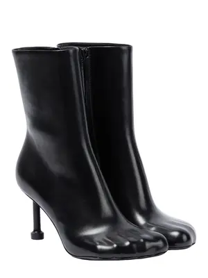 Balenciaga Leather Ankle Boots - Black