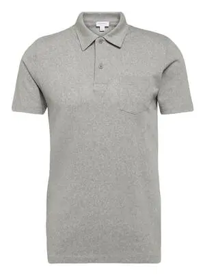 Sunspel Riviera Cotton Polo Shirt - Grey