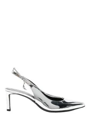 Zadig&Voltaire 68mm First Night Court Leather Pumps - Silver