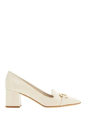 FERRAGAMO 60mm Gancini-plaque Leather Pumps - Neutrals