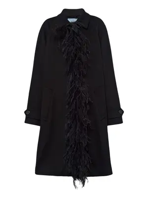 PRADA Prada Feather-trim Cashmere Coat