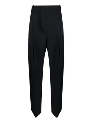 Victoria Beckham Pleat-detailing Wide-leg Trousers - Blue