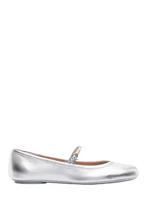 GIANVITO ROSSI Carla Ballerina Flats - Silver