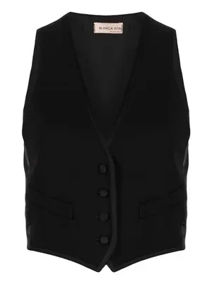 BLANCA VITA V-neck Gilet - Black
