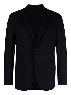 Tagliatore Single-breasted Wool Blend Blazer - Blue