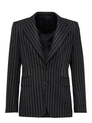 Alexander McQueen Pinstriped Single-breasted Blazer - Black
