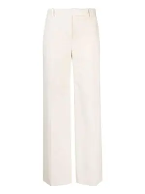 THE ROW Wide-leg Cotton-virgin Wool Trousers - Neutrals