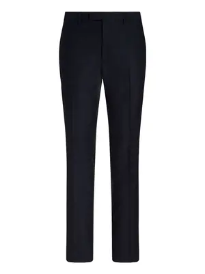 Etro Jacquard Tapered-leg Trousers - Black