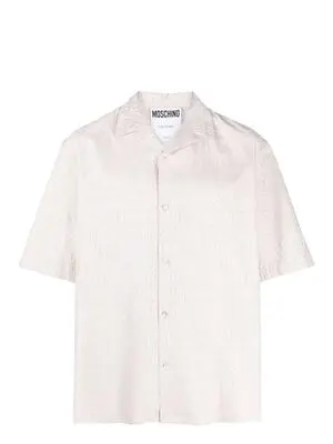 Moschino Logo-jacquard Cotton Shirt - Neutrals