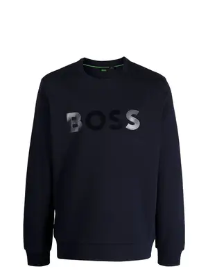 BOSS Salbo Mirror Cotton Sweatshirt - Blue