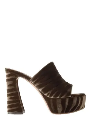 GIANVITO ROSSI Holly 120 Zebra-print Platform Mules - Neutrals