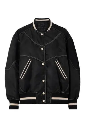 Givenchy Suede-paneled Padded Shell Bomber Jacket - Black