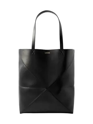 Loewe Puzzle Fold Large Leather Tote - Black