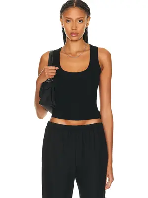 Matteau Ribbed Tank Top Black