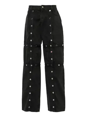 Attico Studded Straight Jeans - Black