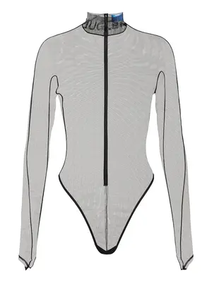 MUGLER Mesh Bodysuit - Black
