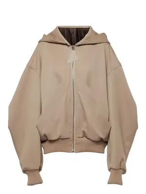 Attico Wool Gabardine Bomber Jacket - Beige