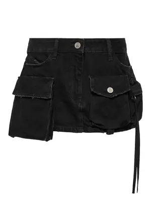 Attico Low-rise Denim Miniskirt - Black