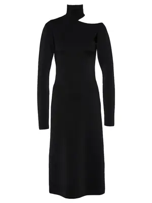 FERRAGAMO Mockneck Midi Dress - Black