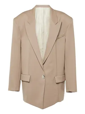 Attico Oversized Wool Blazer - Beige