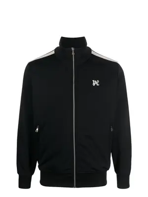 Palm Angels Monogram-embroidered Track Jacket - Black
