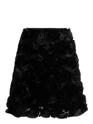 MERYLL ROGGE Floral-appliqué A-line Skirt - Black