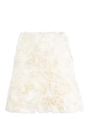 MERYLL ROGGE Floral-appliqué Skirt - Neutrals