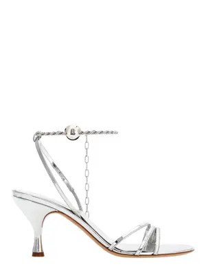 FERRAGAMO 70mm Patent Leather Strappy Sandals - Silver