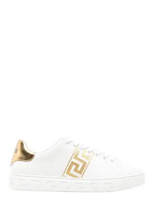 Versace Greca Embroidered Sneakers - White