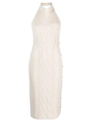 PALM ANGELS Palm Angels Open-Back Knitted Midi Dress