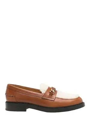 TOD'S Shearling Loafers - Brown