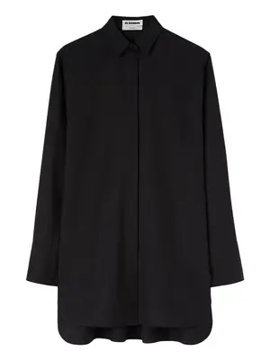 JIL SANDER Long-sleeve Silk Shirt - Black