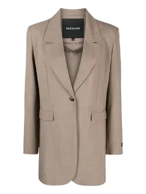 HERSKIND Nat Single-breasted Blazer - Brown